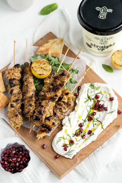 Moroccan Charred Chicken Skewers with Herby Labneh: The Collective ...